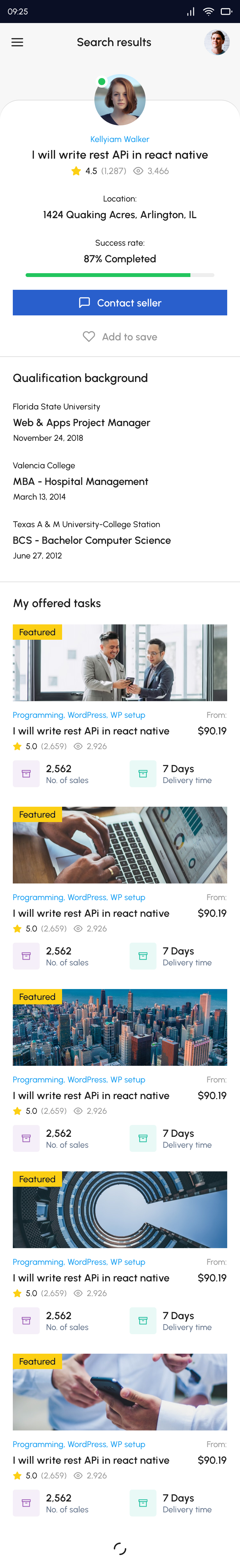 Taskon - Task marketplace Mobile APP Design by AmentoTech | ThemeForest